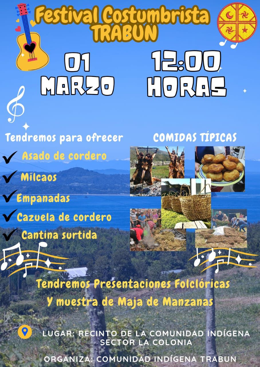 COMUNIDAD INDÍGENA “TRABUN” DE TERAO LA COLONIA INVITA PARA ESTE SÁBADO ...